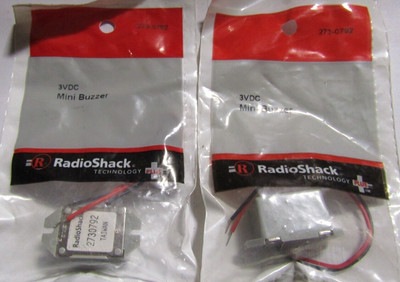 2 RadioShack 3vDC Mini Buzzers 273-0792 New And Sealed | eBay