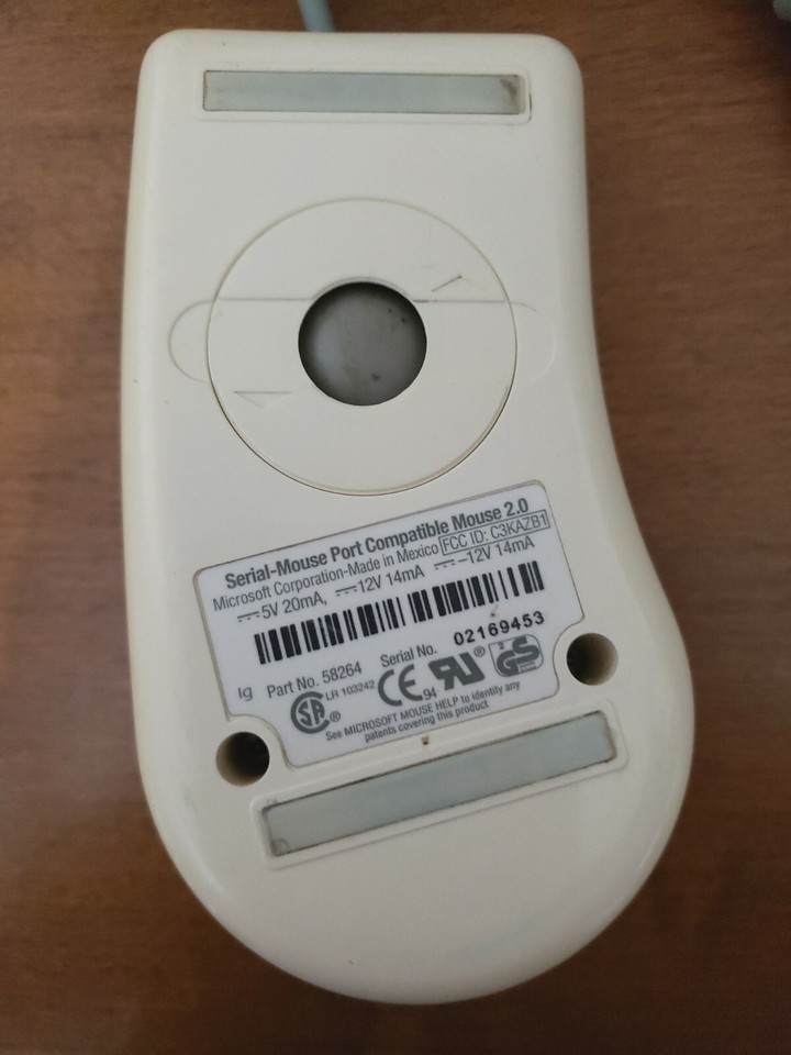 MICROSOFT 2 BUTTON SERIAL PORT COMPATIBLE MOUSE 2.0 #58264 CREAM | eBay