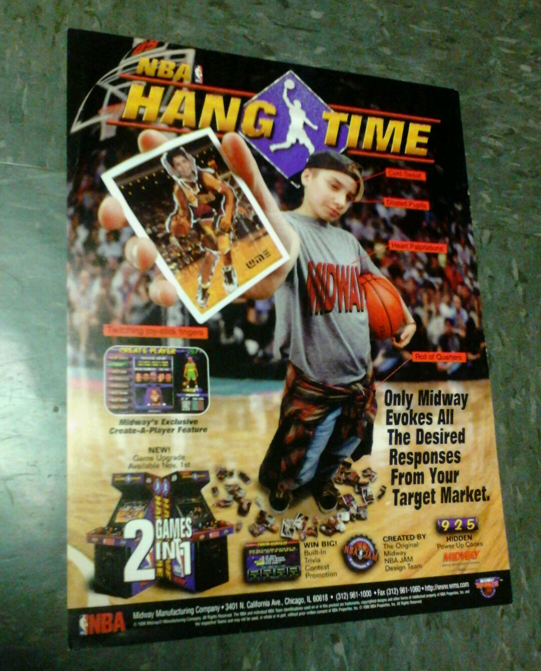 Midway NBA HANG TIME flyer- good original | eBay