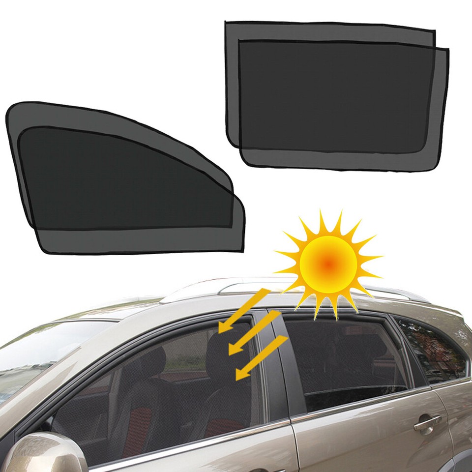 4x Magnetic Car Side Window UV Protection Sun Shade Cover Sunscreen ...