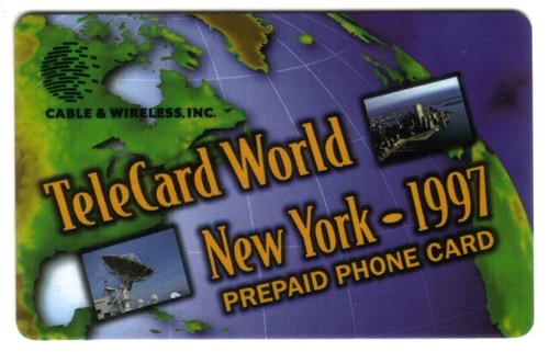 5m Telecard Monde Show : New York (Septembre, 1997) Globe / Carte ...