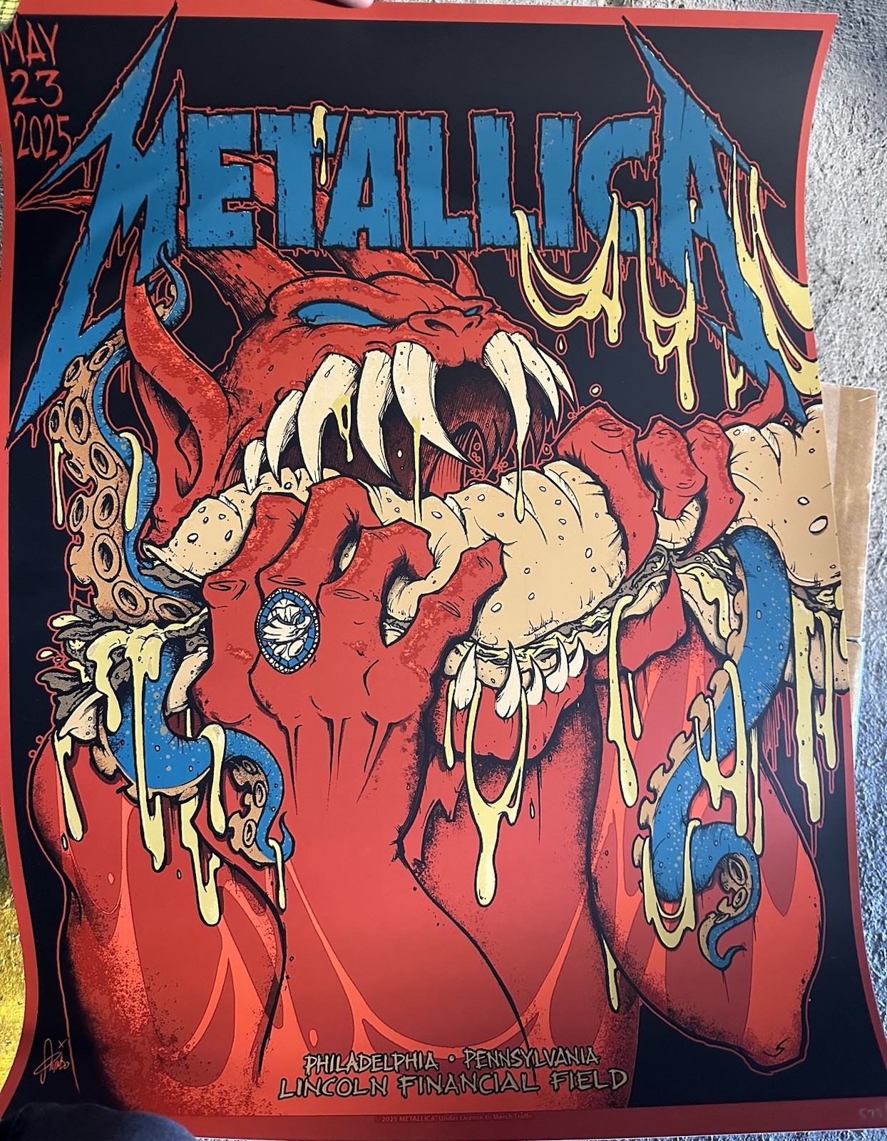 METALLICA PHILADELPHIA DAY 1 Event Poster #/950 5/23/25 ARTIST SIGNED ...