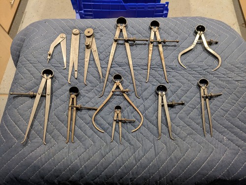 Vtg Starrett Machinist Inside/Outside Spring Calipers Compass Dividers ...