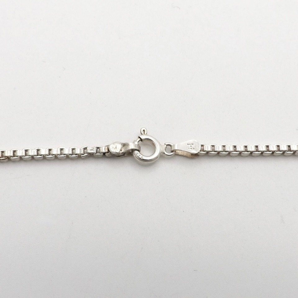 Sterling Silver Venetian Box Link Pendant Chain Necklace 27in Italy | eBay