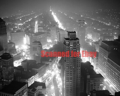 Detroit Downtown Night Light View 8x10 Photo FREE SHIPPING | eBay