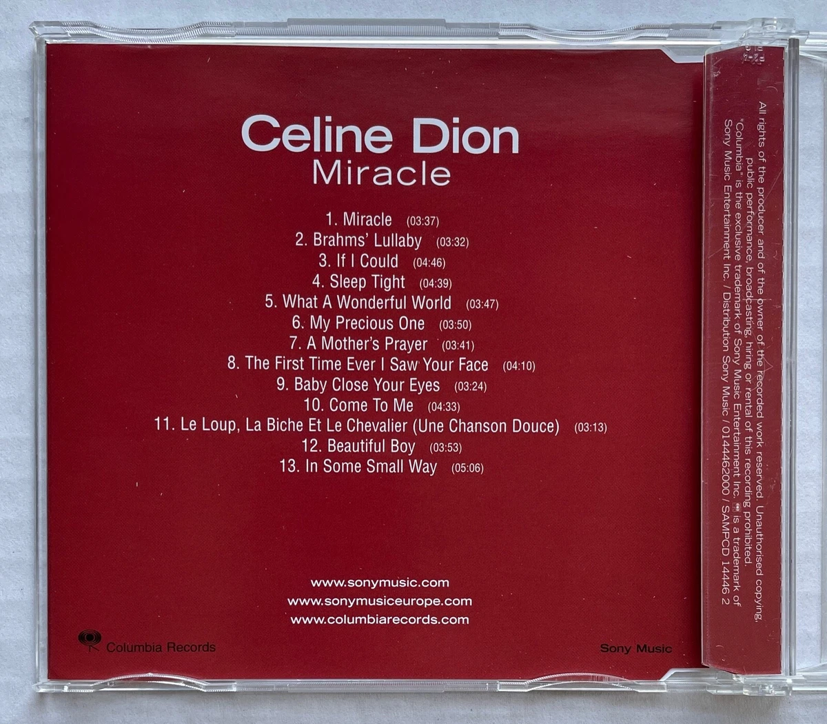 Celine Dion Miracle Album Cover