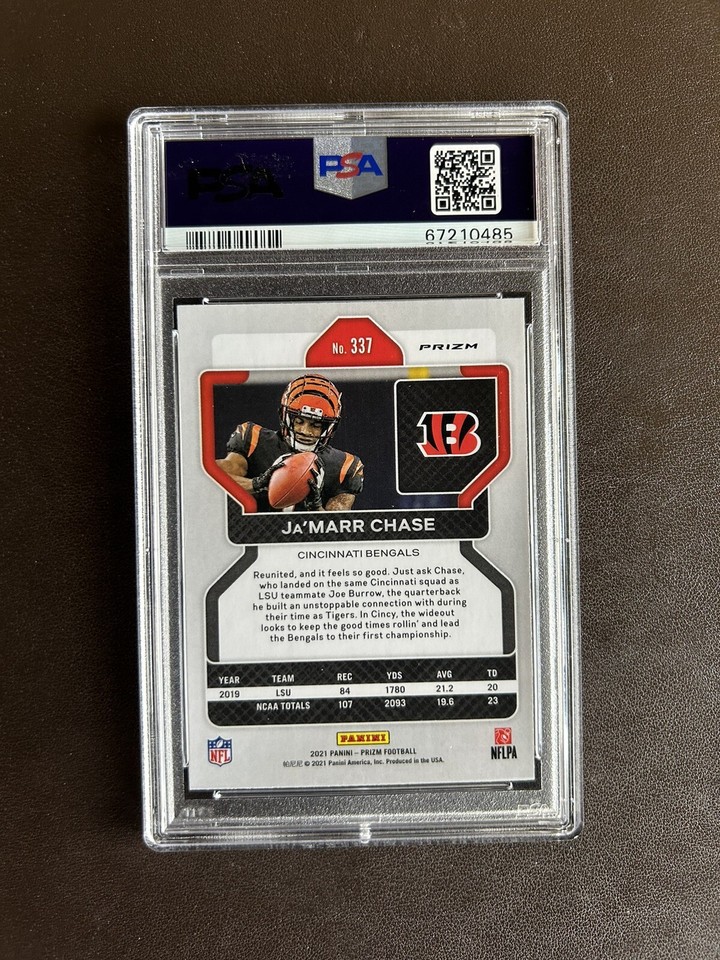 2021 Prizm JAMARR CHASE Red White Blue Rookie Prizm RC #337 PSA 10 ...