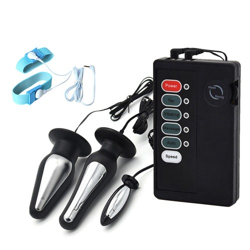 Shock Kit E-Stim Electro Pulse Host 2 Rings Anus Plug Set Toy Therapy Device USA | eBay