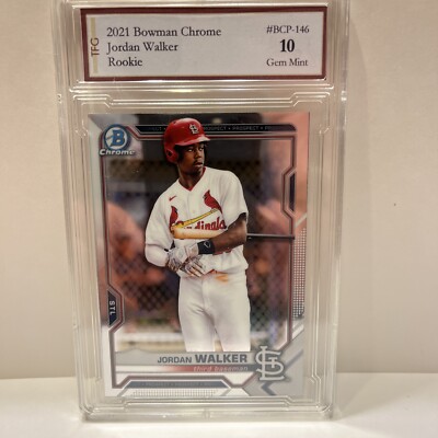 2021 Bowman Chrome Jordan Walker BCP-146 Rookie TFG Graded GEM MINT 10 ...