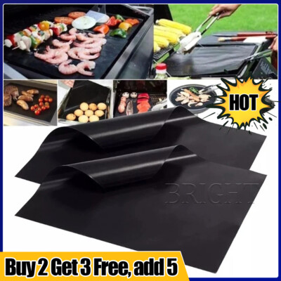 BBQ Grill Mat Non Stick Reusable Baking Mats for Outdoor BBQ Cooking ...