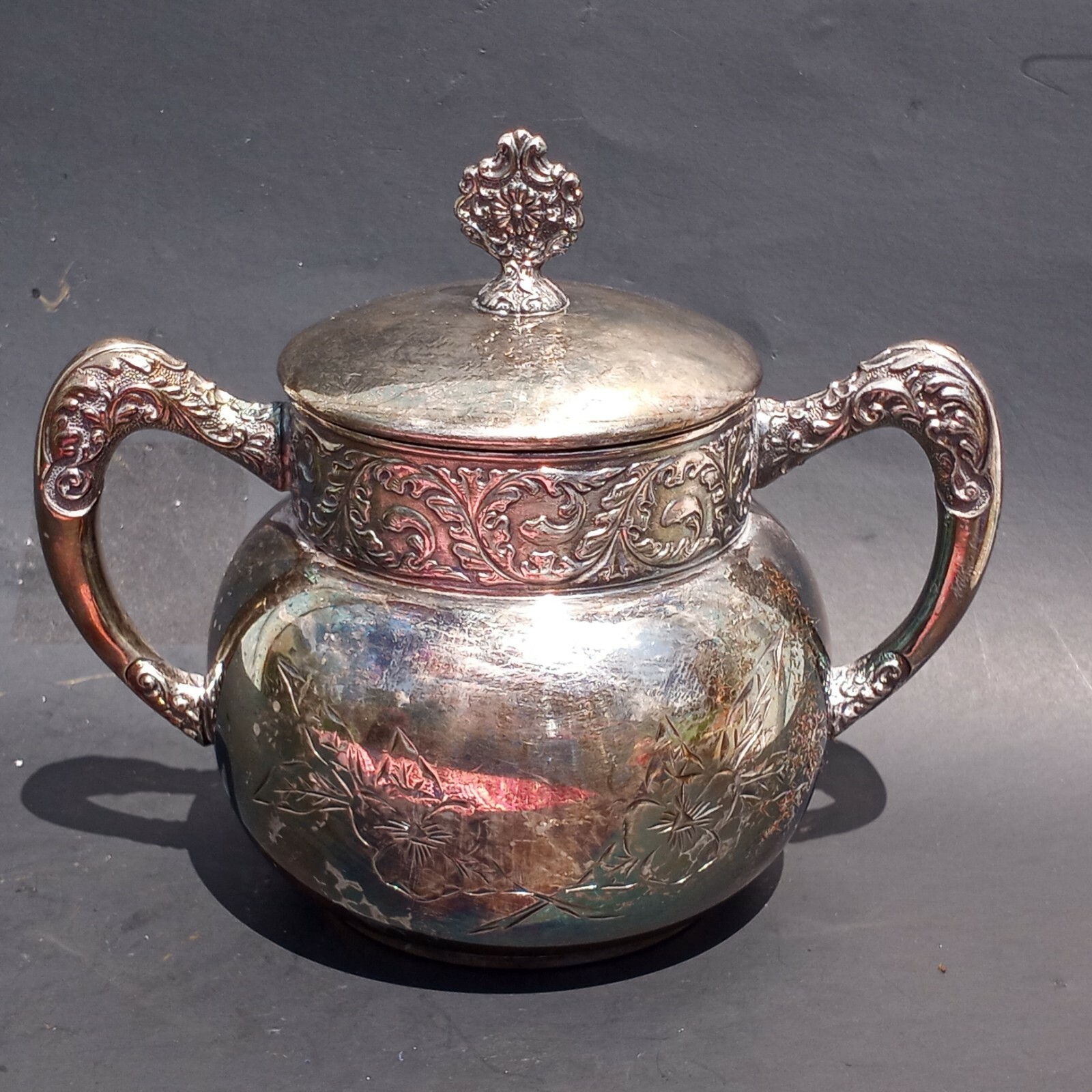 Vintage Royal Mfg Co Triple Plated Antique sugar pot. elegant art deco ...