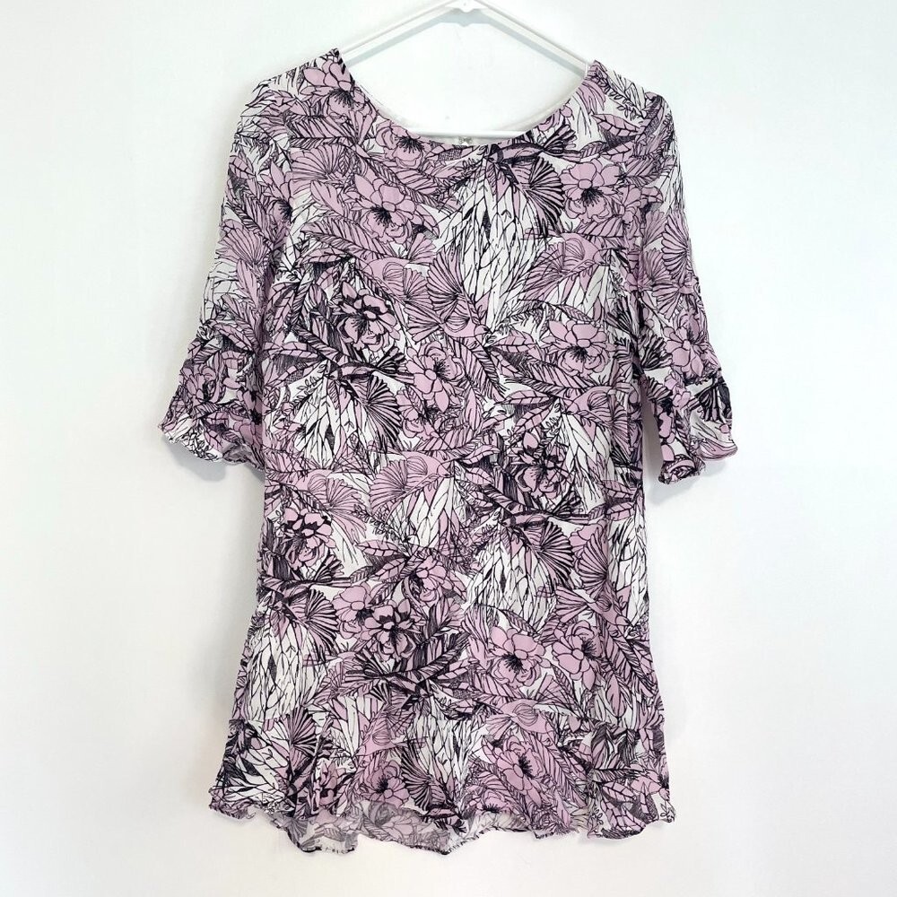 FRENCH CONNECTION Flight Fancy Floral Ruffle Mini Dre… - Gem