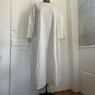 Antique Victorian Floral Calico Print Dress Oversized Smock White ...
