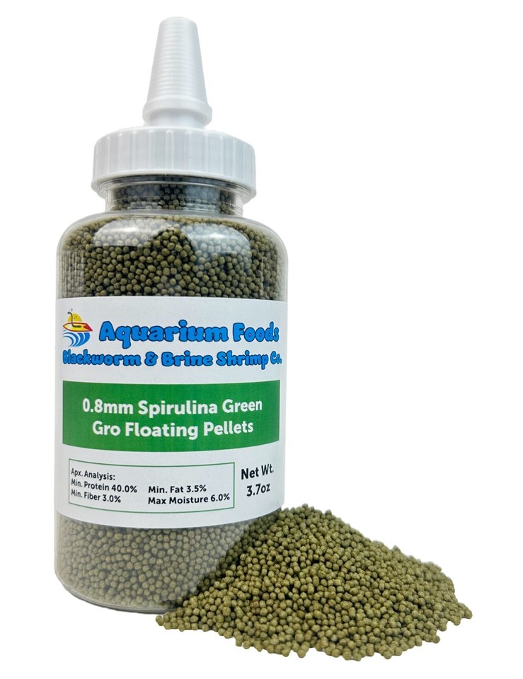 0.8mm Spirulina Green Gro Floating Pellets for Tropical Fish &Baby Koi ...
