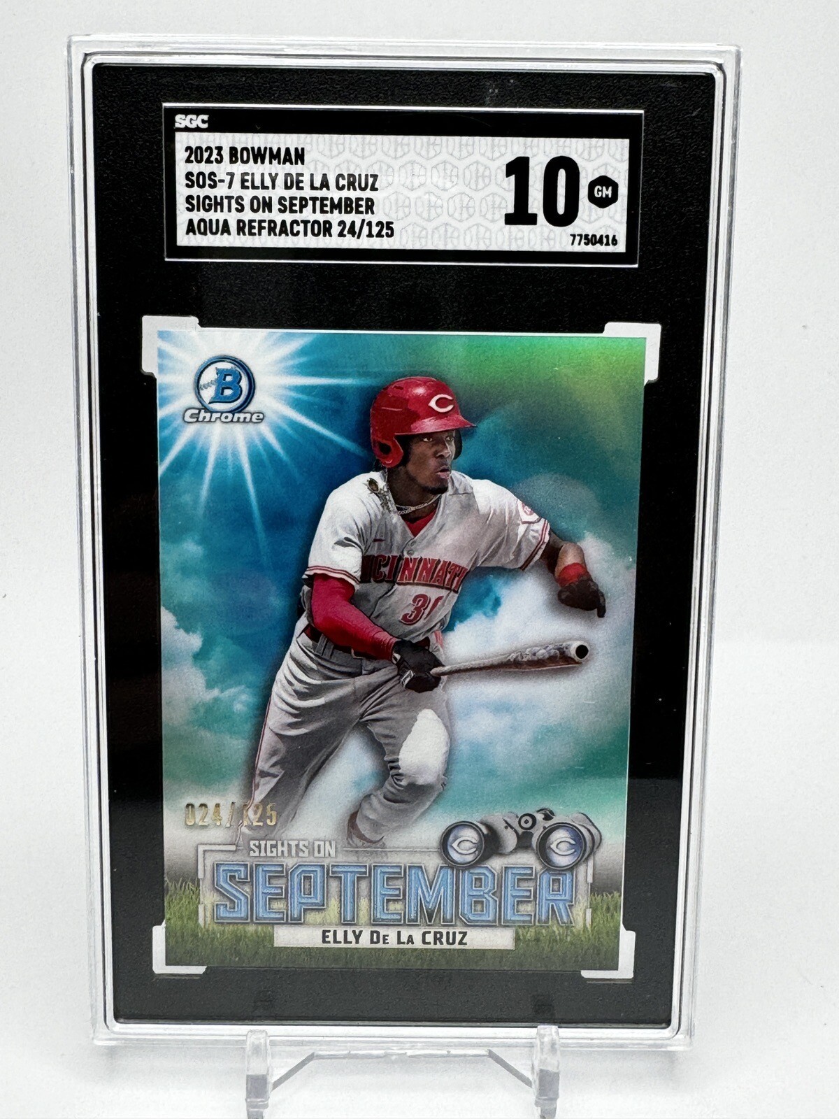 2023 Bowman - Sights on September Elly De La Cruz #SOS-7 Aqua Refractor ...