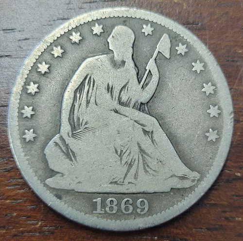 Lot Of Type US Coins 1869s Seated Liberty 50c, 1835 Bust Dime. +5 See ...