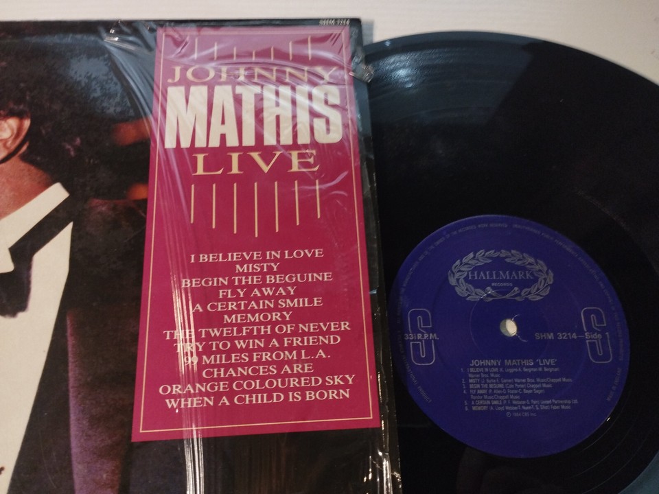 Johnny Mathis Live 1987 Hallmark SHM-3214 - LP Vinyl 12" VG/VG 2T | eBay
