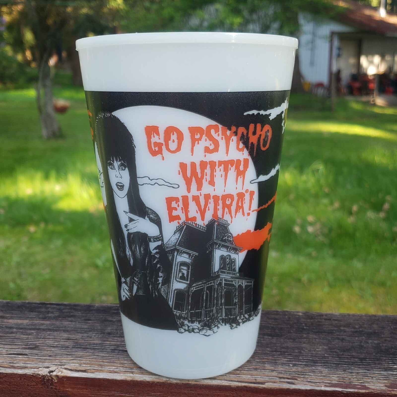 Vintage 1990 'GO PSYCHO WITH ELVIRA!' Plastic Cup Pepsi & Universal ...