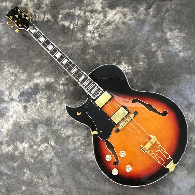Custom Left-handed Byrdland Electric Guitar Jazz Archtop Sunburst ...
