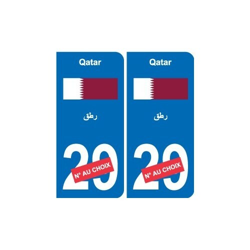 Autocollant Qatar قطر sticker numéro département au choix plaque ...
