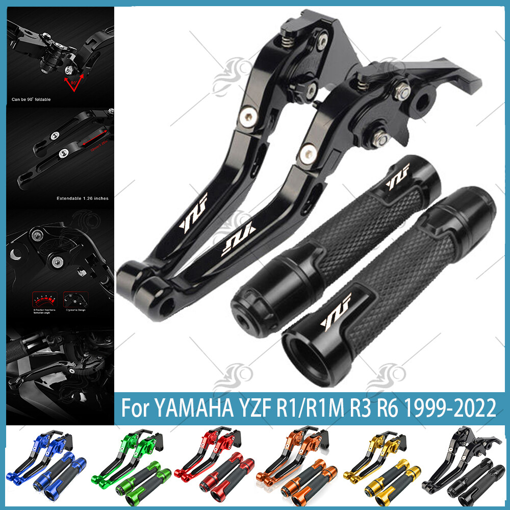 Motorcycle Handle Grips Brake Clutch Lever For YAMAHA YZF R1/R1M R3 R6 ...