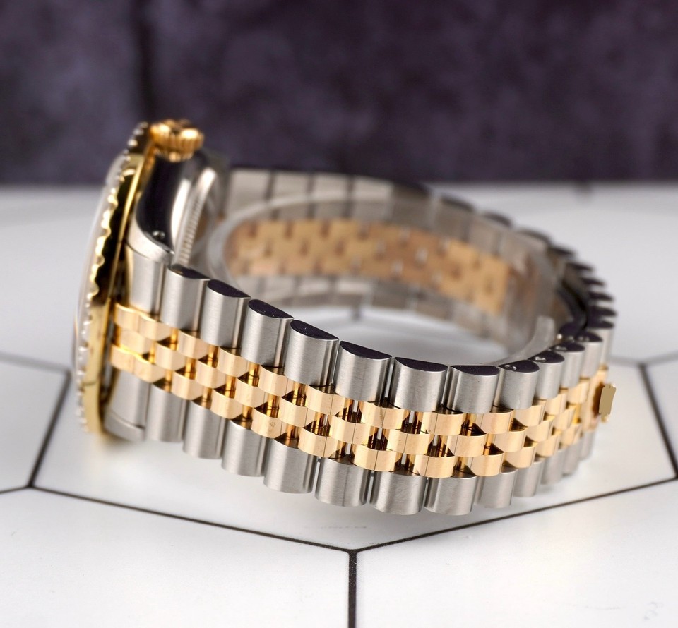 Rolex Datejust 36mm YG/Steel 2.25ct Diamonds Green Dial Hidden Clasp ...