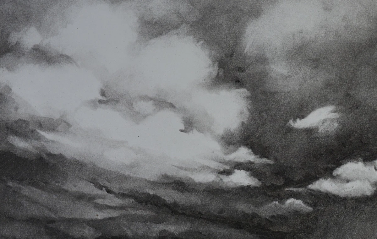 Black And White Clouds Drawing