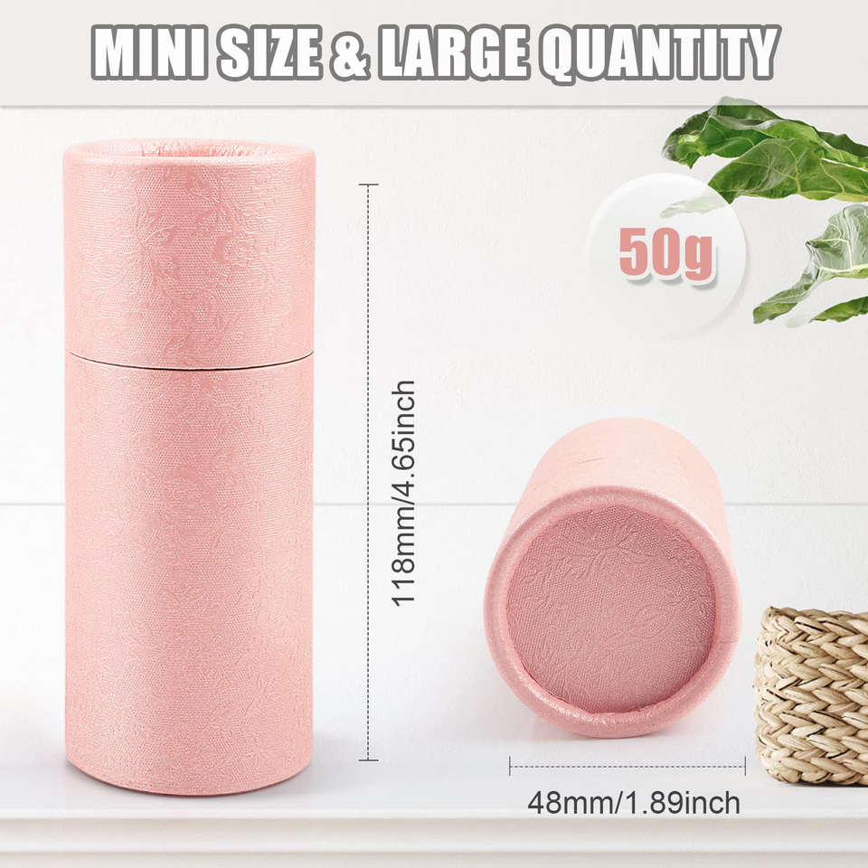 10Pcs 1.7 Oz/50Ml Pink Kraft Paperboard Tubes,Empty round Kraft Paper ...