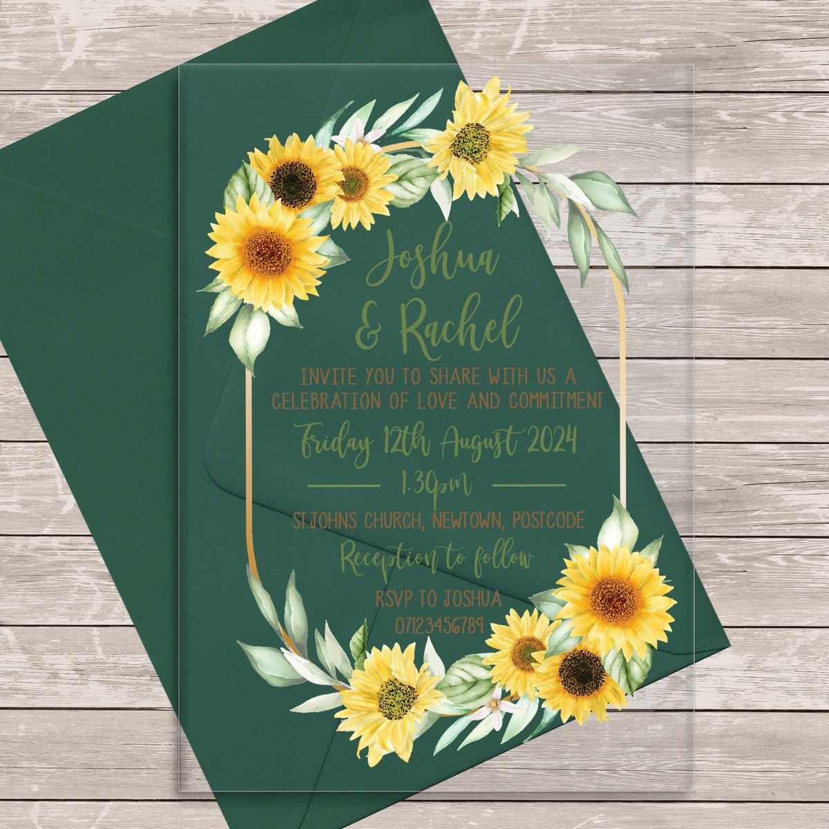 Printable Wedding Invitation Templates Sunflowers RUBY Printable