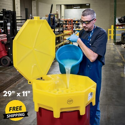 Drum Funnel w Lid Anti Splash Draining Pouring Wasted Oil for 55 Gal ...