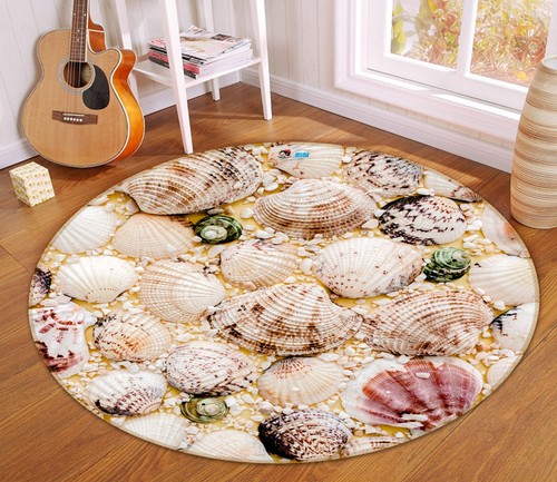 3D Shells Conch O2562 Game Rug Mat Round Elegant Photo Carpet Mat Eve ...