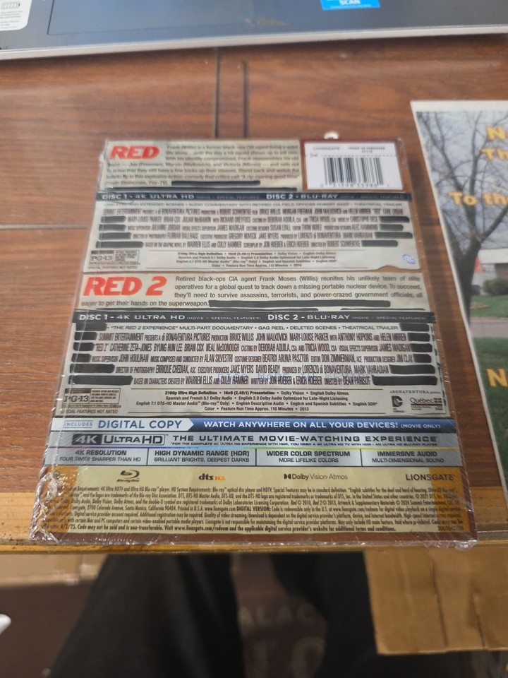 Red 2-Film Collection 4K UHD + Blu-ray + Digital STEELBOOK Brand New ...