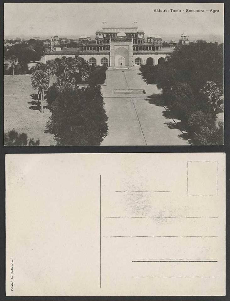 India Old Postcard Akbar Akbar's Tomb Secundra Agra Mausoleum Fountain ...