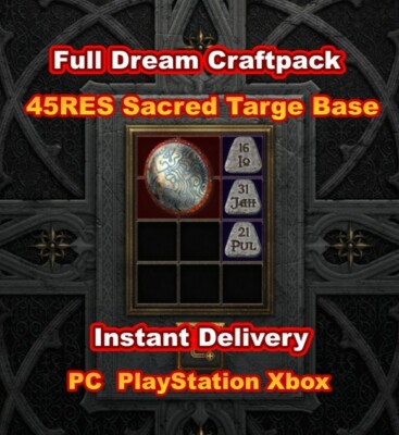 Dream Craftpack ⭐ Sacred Targe 45Res Diablo 2 Resurrected NL D2R SC PC ...