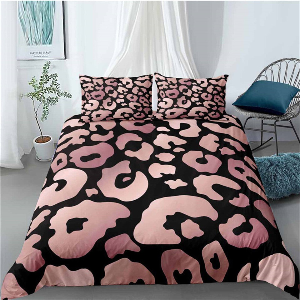 3D Leopard Doona Duvet Quilt Cover Set Pillow Cases Single Double Queen ...