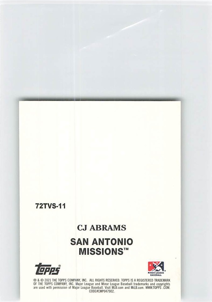 CJ Abrams Baseball Cards - RC's, Base Cards, Inserts, #'d - You Pick ...