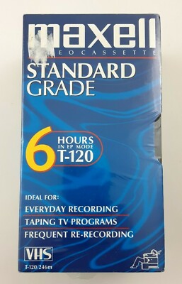 Maxell VHS Video Cassette Standard Grade T-120 Blank Tapes 3 pack New ...