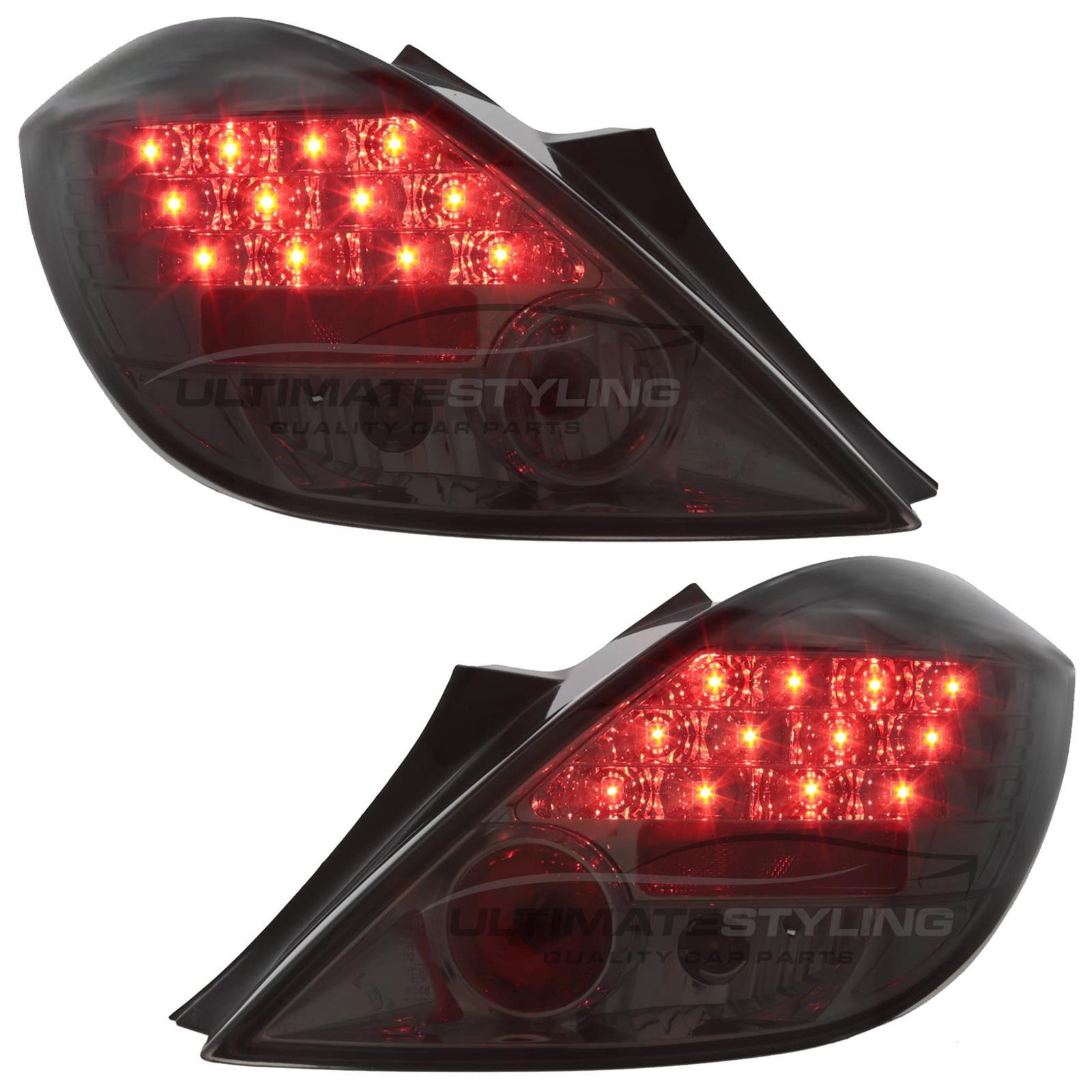 Corsa D LED Rear Back Lights 2006-2015 Smoked Upgrade Tinted Tail SXI ...