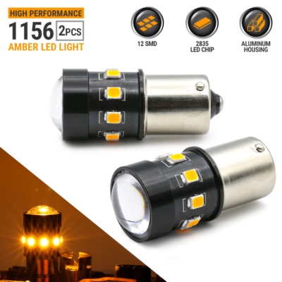 Syneticusa 1156 LED Amber Turn Signal Blinker Indicator Hi Power Light ...