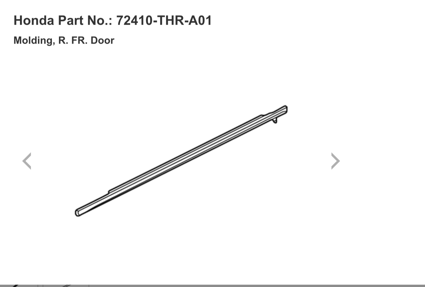 Genuine Honda Molding R Front Door 72410-thr-a01 for sale online | eBay