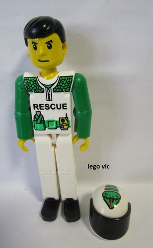 Lego tech022 Figurine Technic White Green 2715pb01 white Helmet 2716 ...