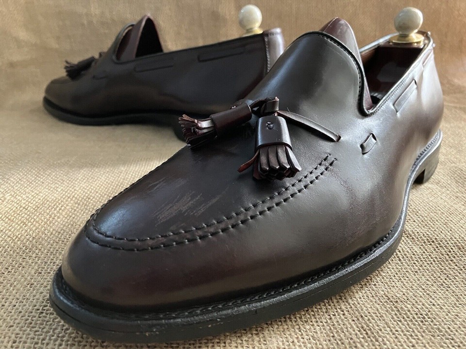 Allen Edmonds Grayson Burgundy Shell Cordovan Tassel Loafers Size US 12 ...