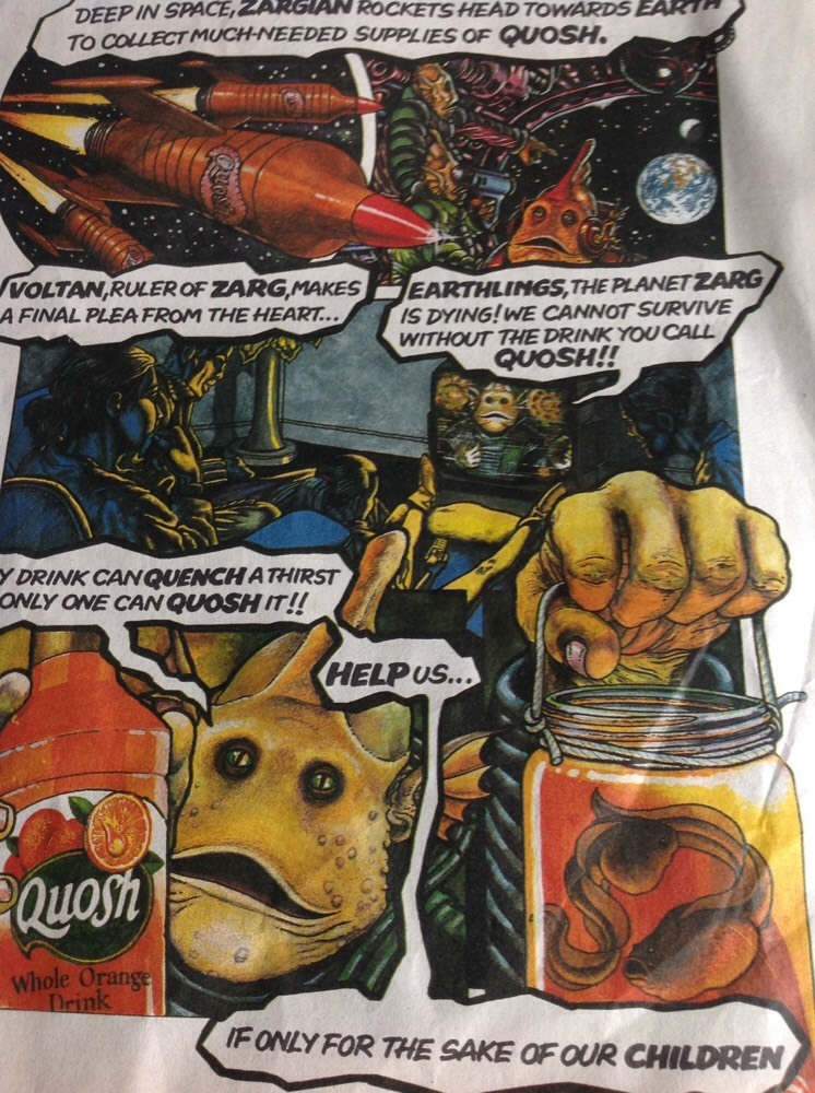 N1-5 Ephemera 1980s Advert Quosh Orange Drink Deep In Space | eBay