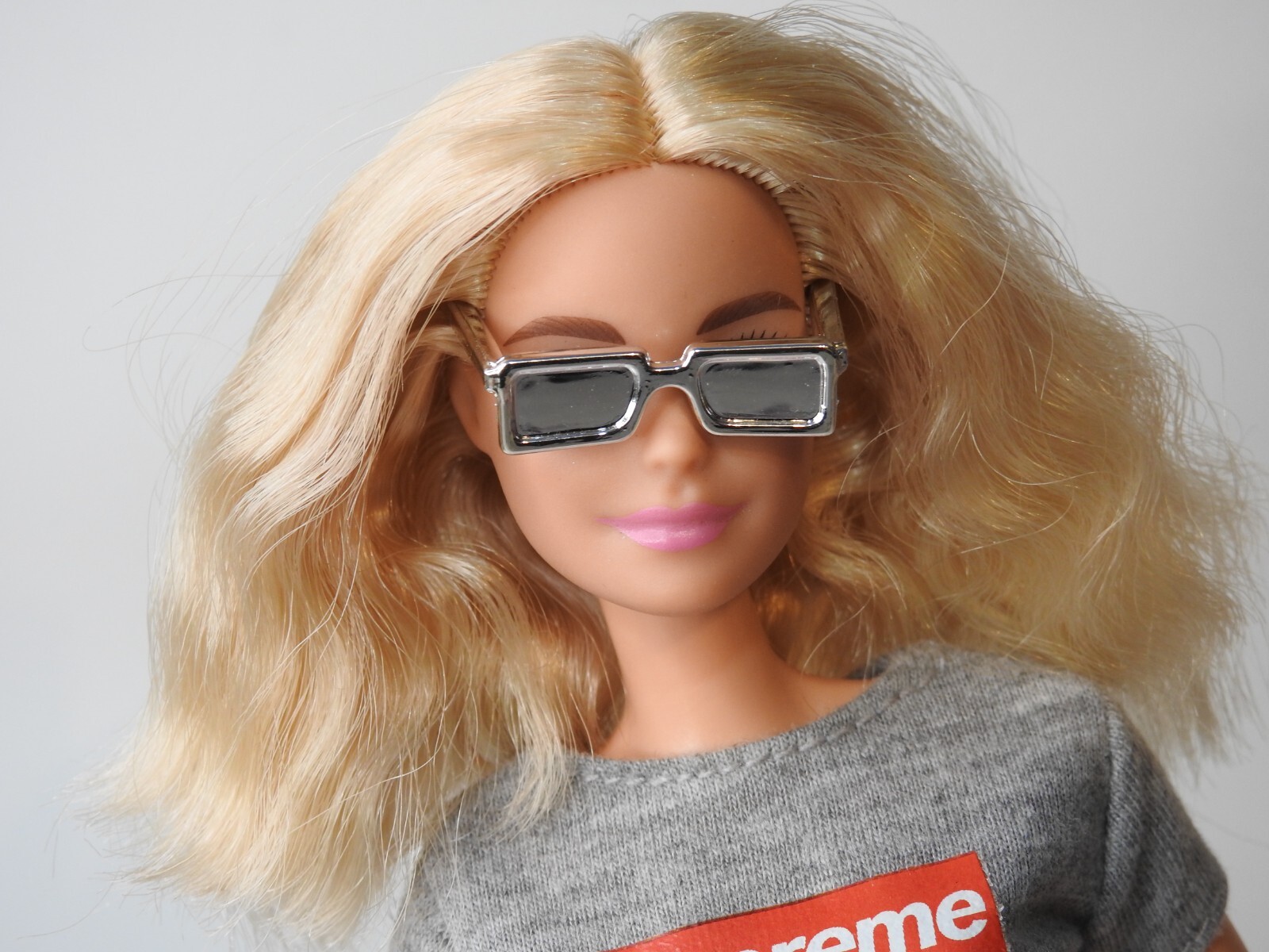 BARBIE DOLL EYE WEAR MIX & MATCH #14 CHROME SILVER SQUARE FRAME ...