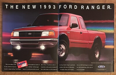 1993 Ford Ranger Red Truck 2-page 90s Print Ad | eBay