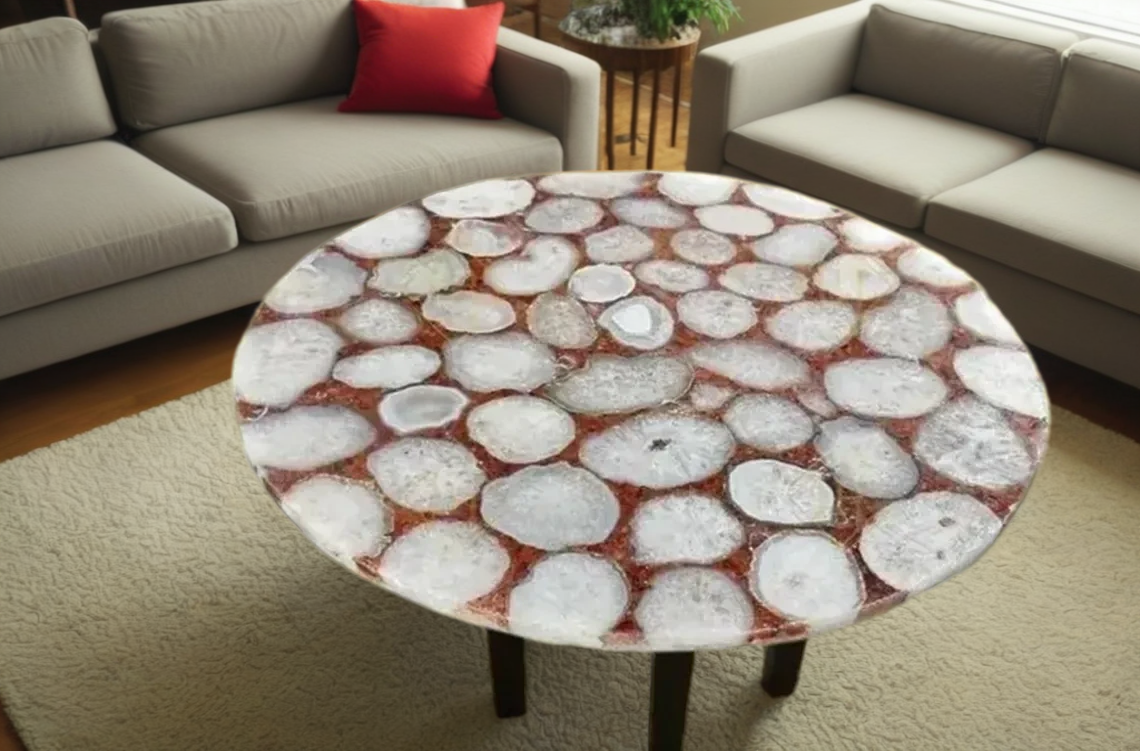 Luxury White Agate Coffee Table - Natural Stone Handmade Furniture ...