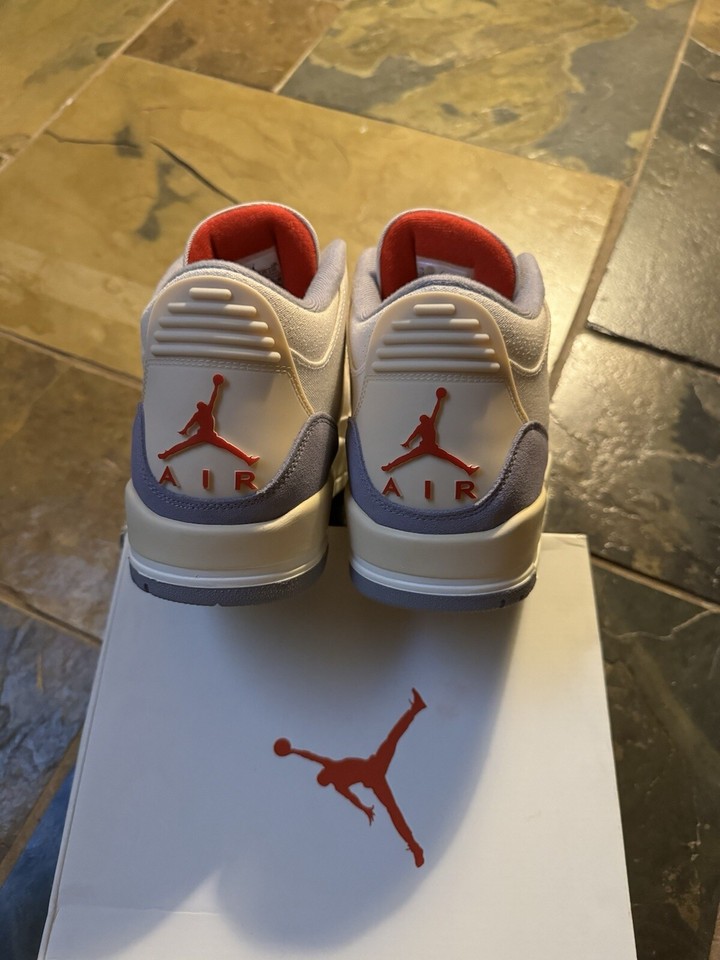 Nike Air Jordan 3 Retro Muslin SE DH7139-100 Red/Grey/Sail Men Size 12 ...