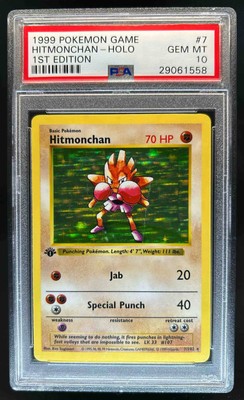 1999 Pokemon Set 1st Edition Hitmonchan Holo Rare #7/102 PSA 10 | eBay
