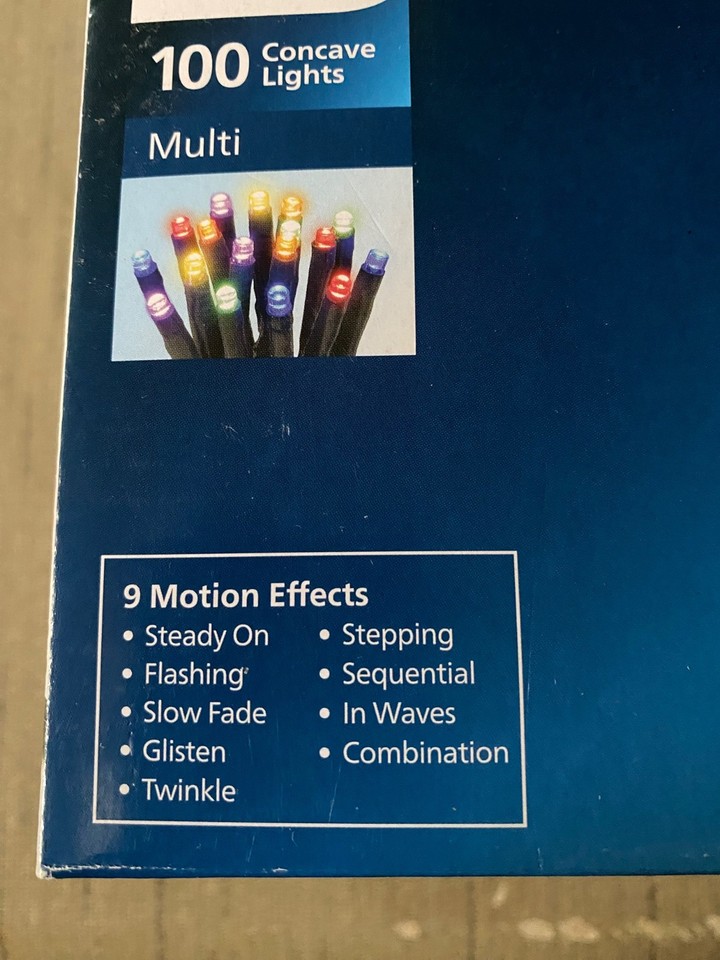 3 NIB Philips 100 Concave LED Multi 9 Motion Effects Mini String Lights ...