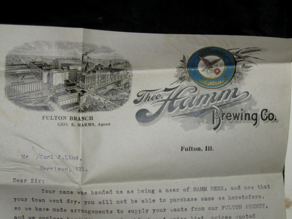 1913 Theo Hamm Brewing Co Digesto Malt Beer Letterhead, Brochure ...